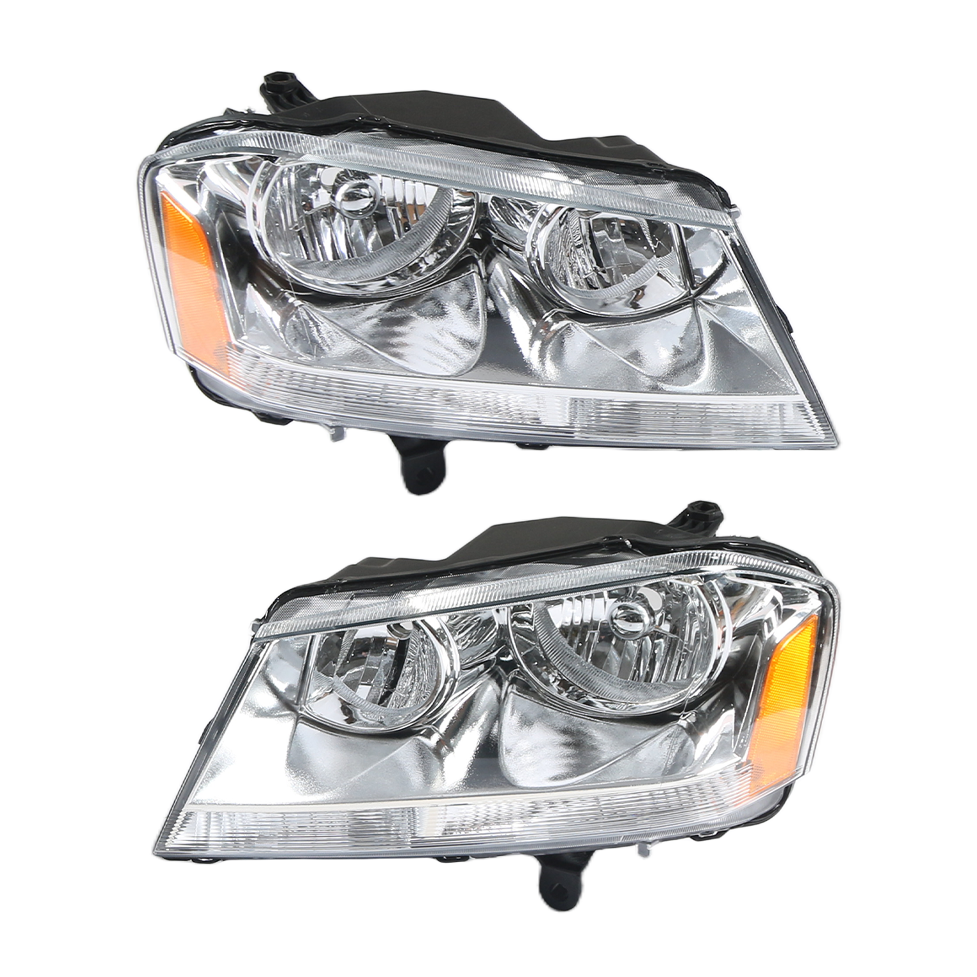 2pcs For 2008-2014 Dodge Avenger Chrome Amber Headlight Headlamp ...